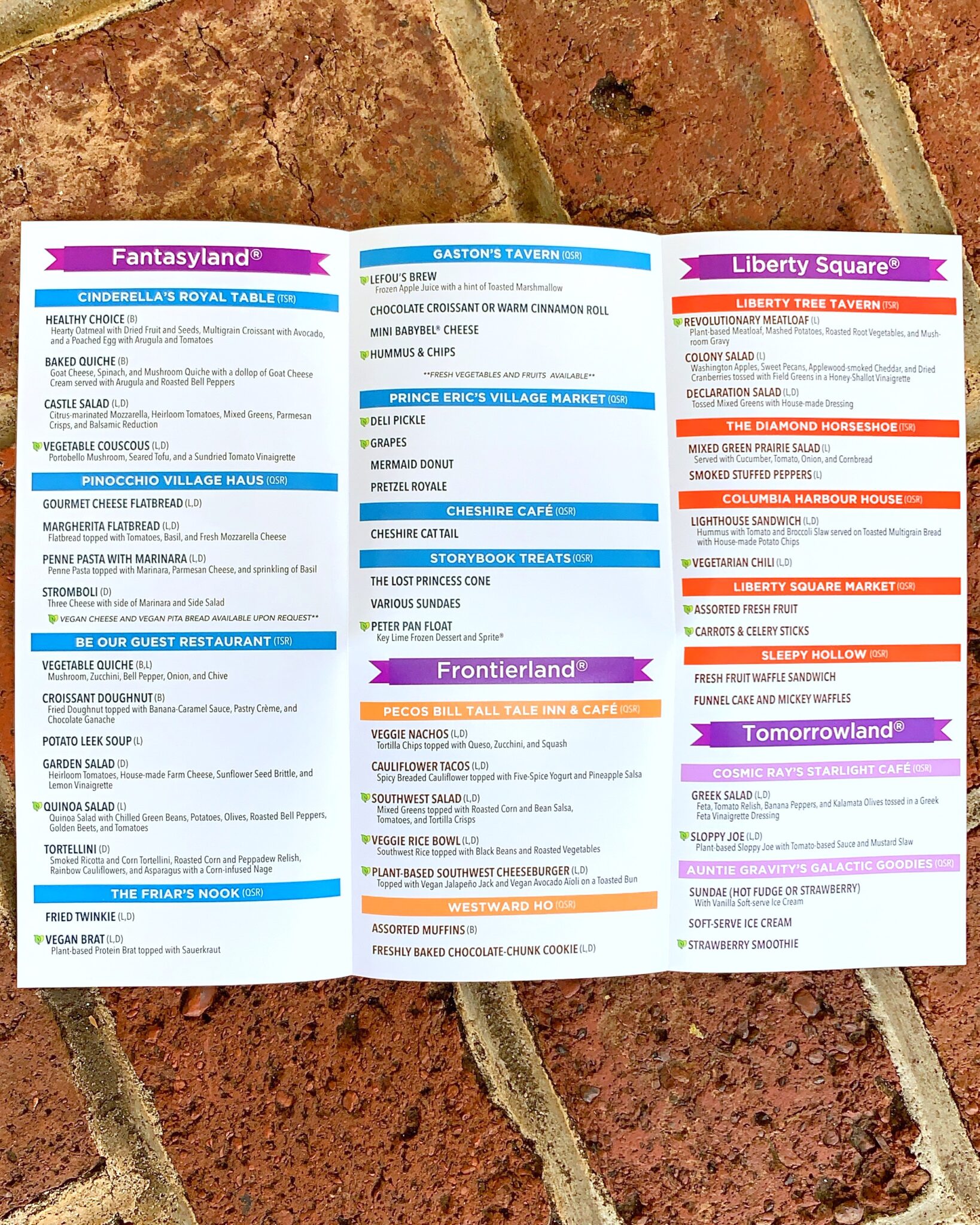 Disney Releases Official Plant Based Cuisine Guide Map for Vegans and ...