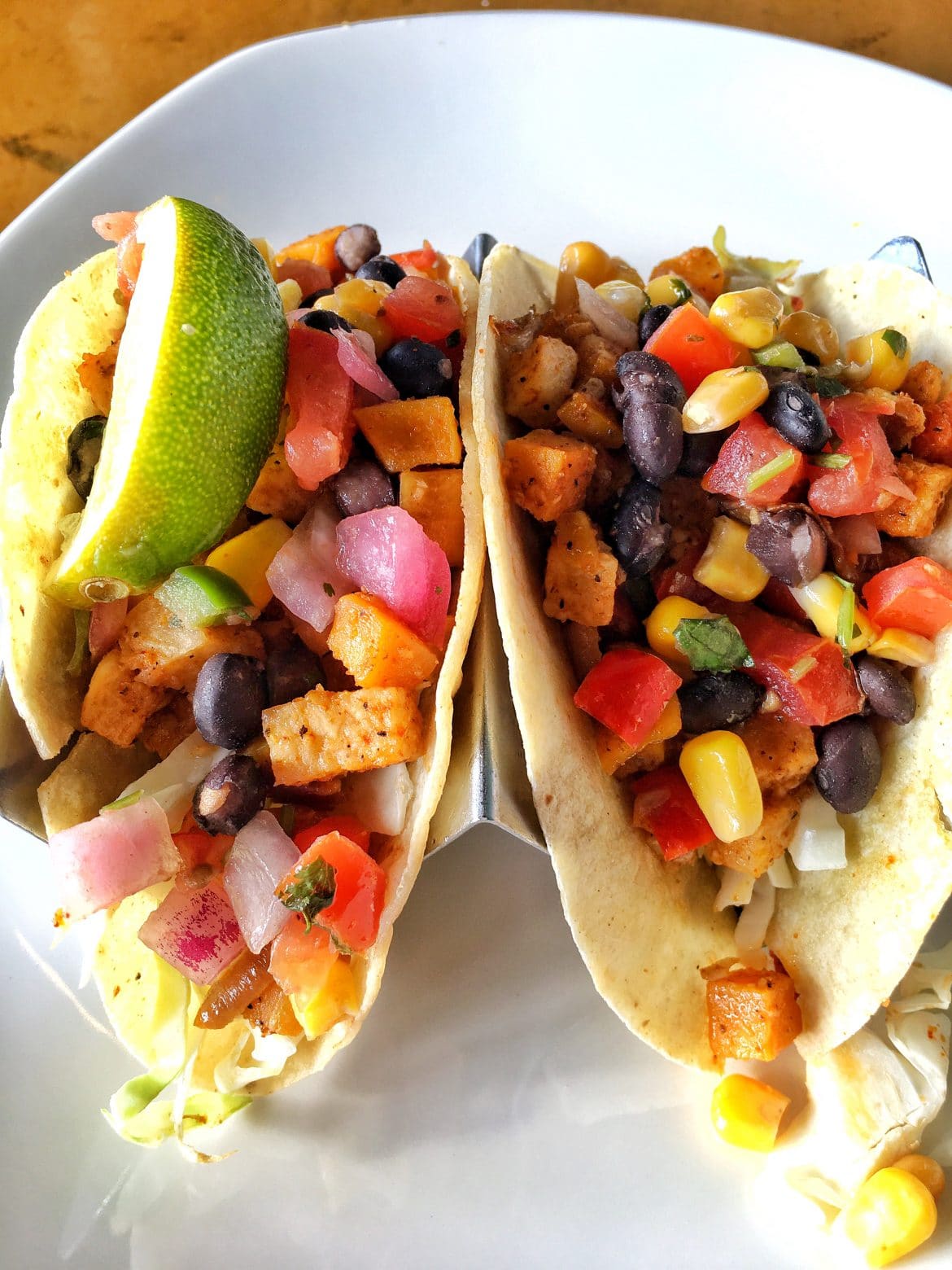 Vegan Roasted Fall Vegetable Tacos at Rainforest Cafe Disney Springs