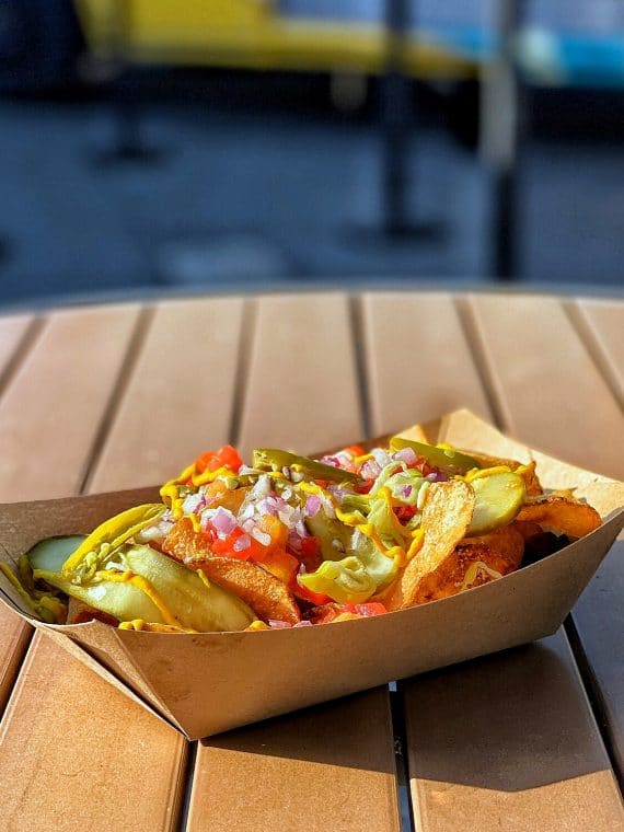 Disney’s Hot Diggity Dogs Food Truck Vegan Chicago Style Loaded Chips