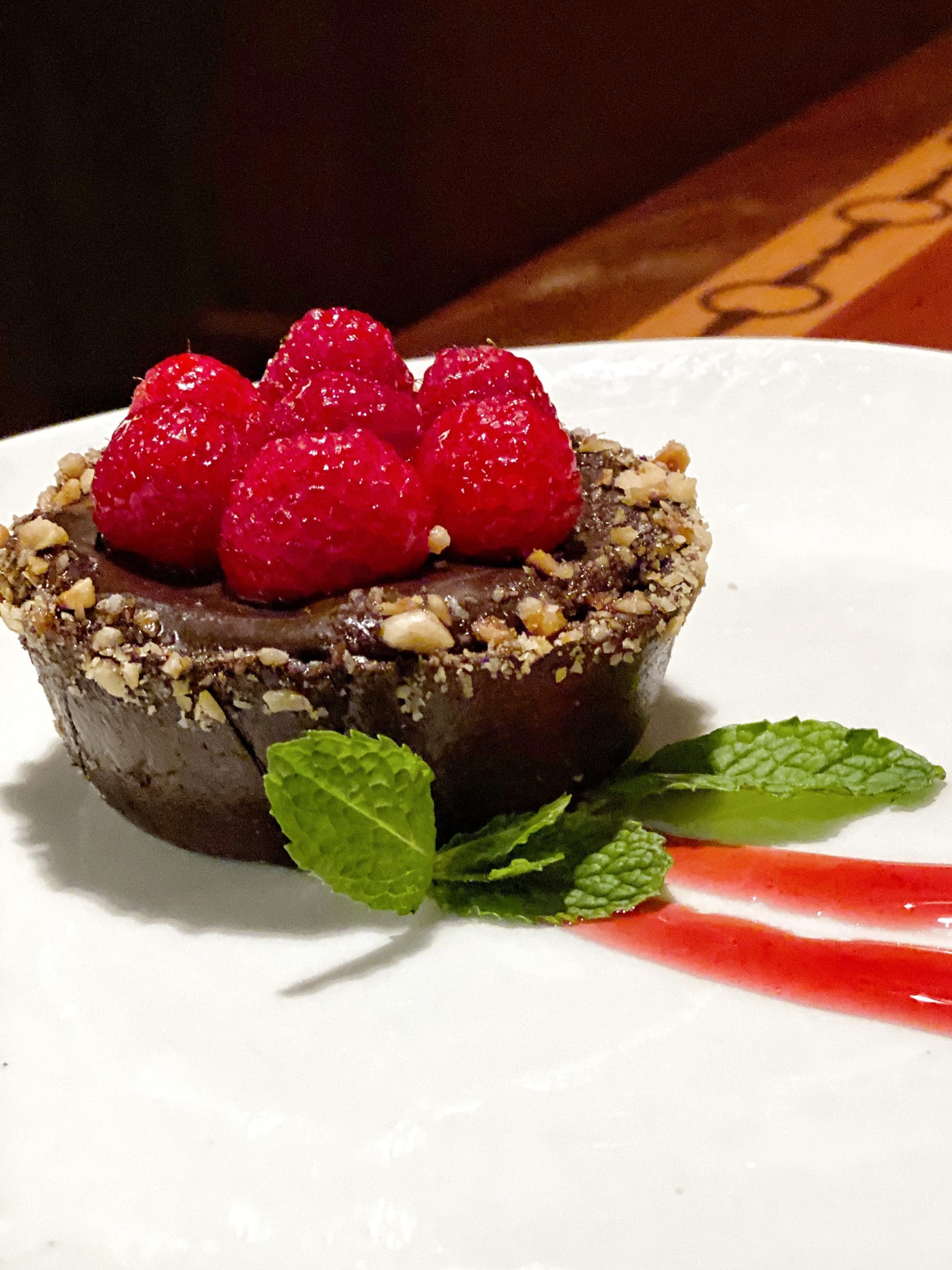 Turf Club Bar & Grill Vegan Chocolate Fruit Tart in Saratoga Springs